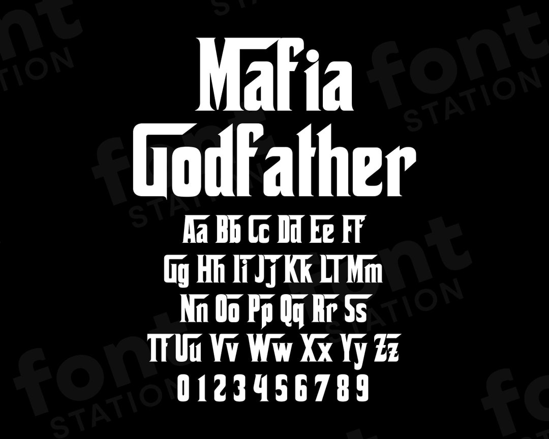 Mafia Godfather Font Mafia SVG Cricut Silhouette Font Modern Letters ...