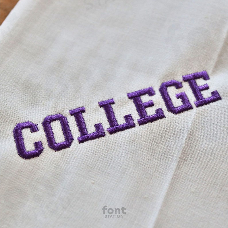College Embroidery Font - 10 Sizes - BX, PES + 9 Formats - Jersey ...