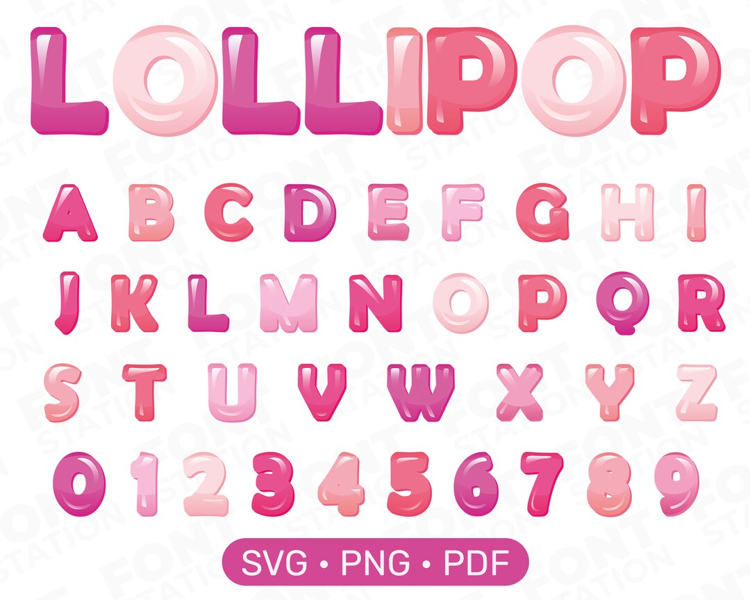 Lollipop Letters Candy Font SVG PNG Sweet Letters Kids - Etsy