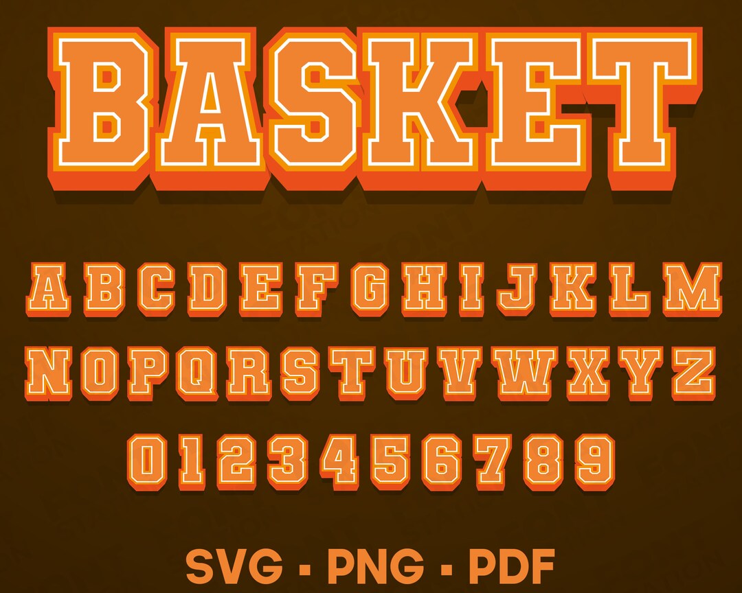 Basketball Letters SVG PNG PDF Basketball Sublimation - Etsy