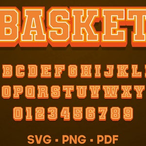 Basketball Letters SVG PNG PDF Basketball Sublimation - Etsy