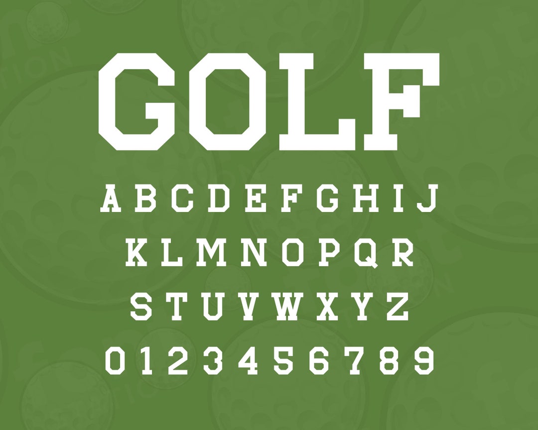 Golf Font - Varsity Font - Cricut Canva Font - Golf Letters, Alphabet ...