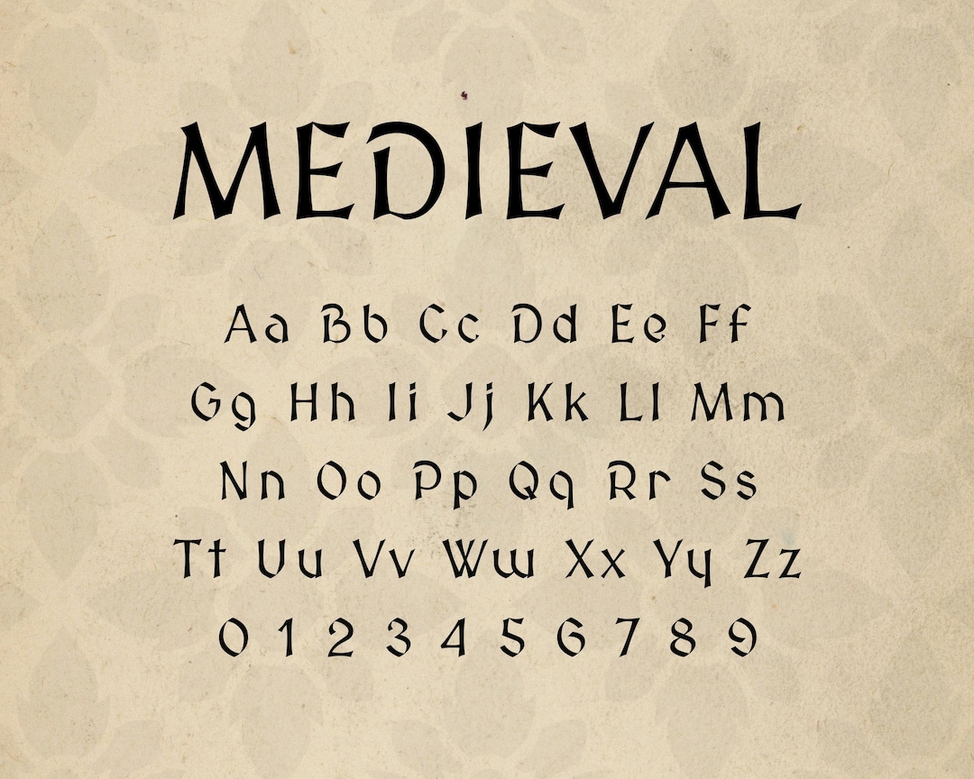 Medieval Font - Medieval SVG - Cricut Silhouette Font - Knight Letters ...