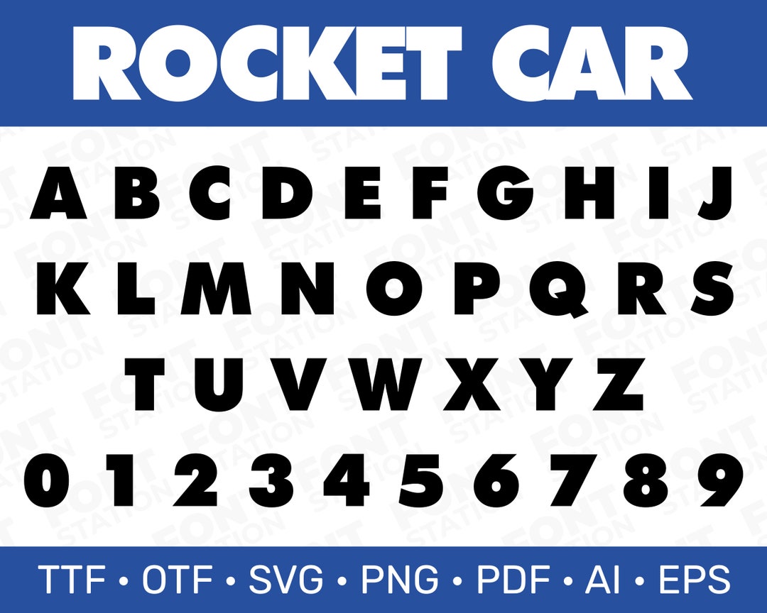 Rocket Car Font Rocket SVG Cricut Silhouette Font Modern - Etsy