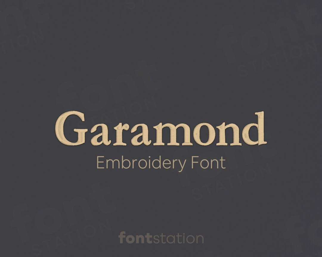 Garamond Embroidery Font - 9 Sizes - BX, PES + 9 Formats - Classic ...