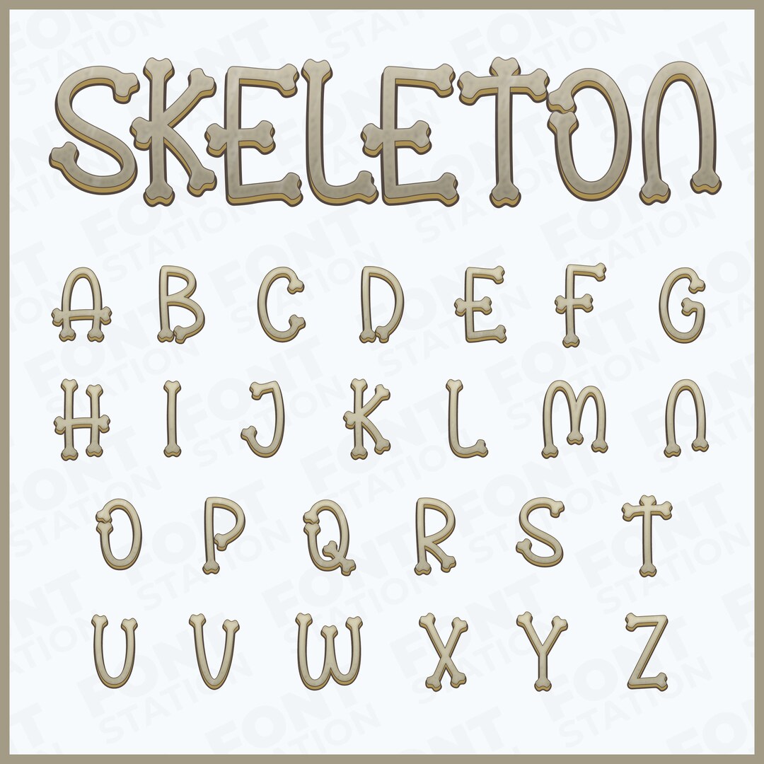 Skeleton Letters SVG, PNG - Bones Alphabet, Halloween Lettering, Skull ...