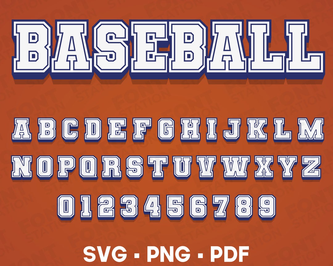 Baseball Letters SVG, PNG, PDF - Baseball Sublimation Text, Varsity ...