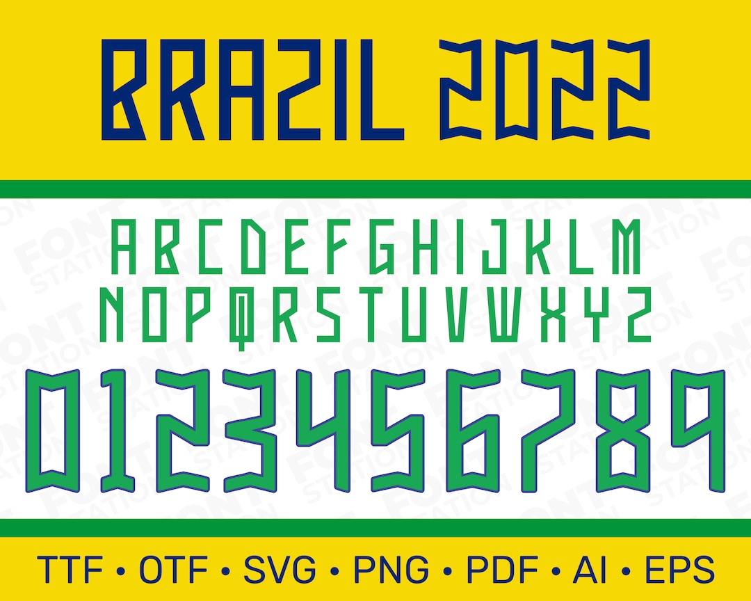 Brazil Soccer Font Brazil Football Font World Cup Football - Etsy