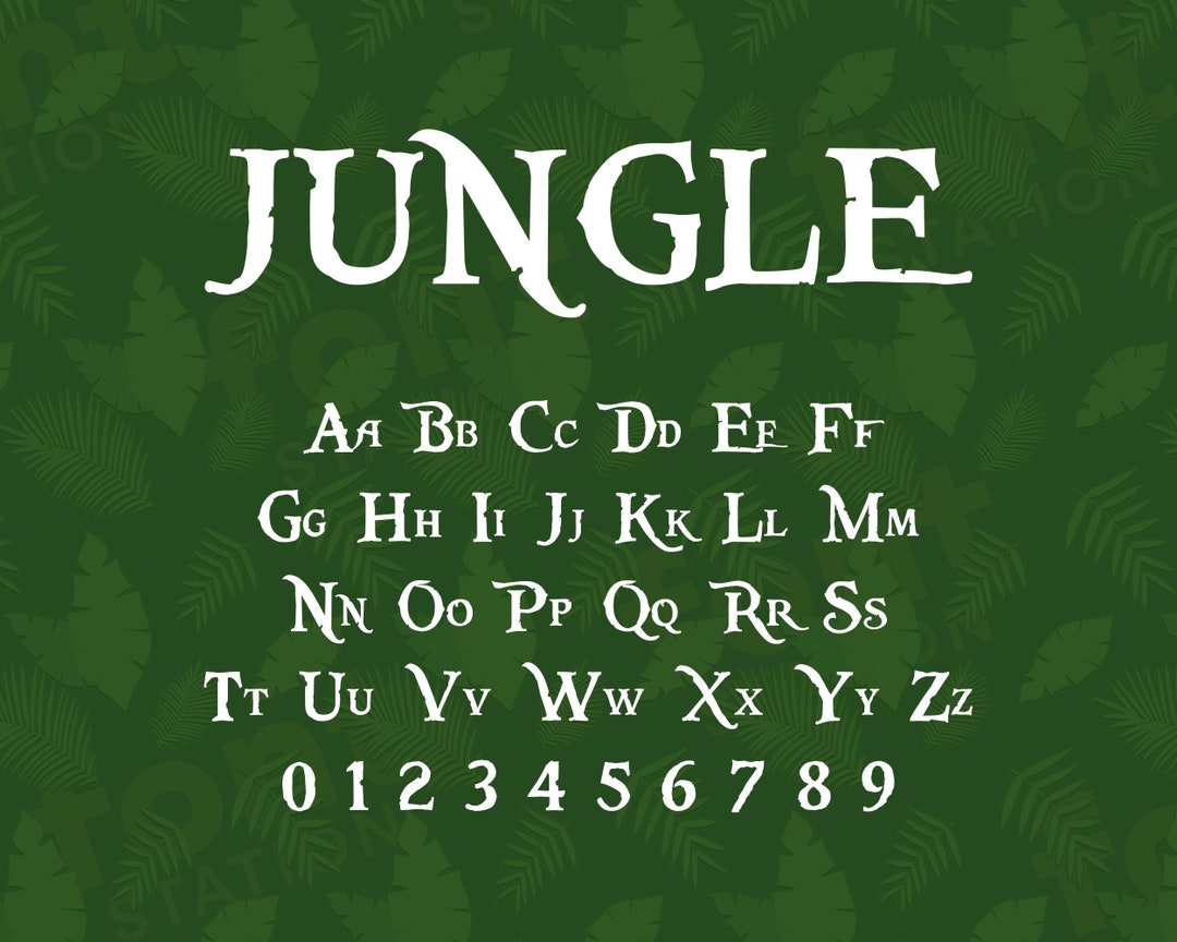 Jungle Font - Wild Jungle SVG - Nature Letters, Adventure Alphabet ...