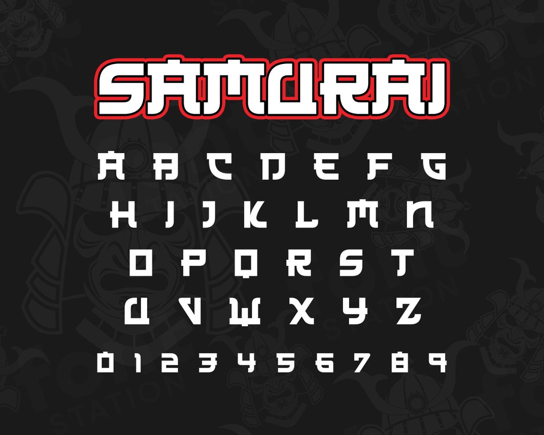Samurai Font - Asian Font - Cricut Silhouette Font SVG - Samoerai ...
