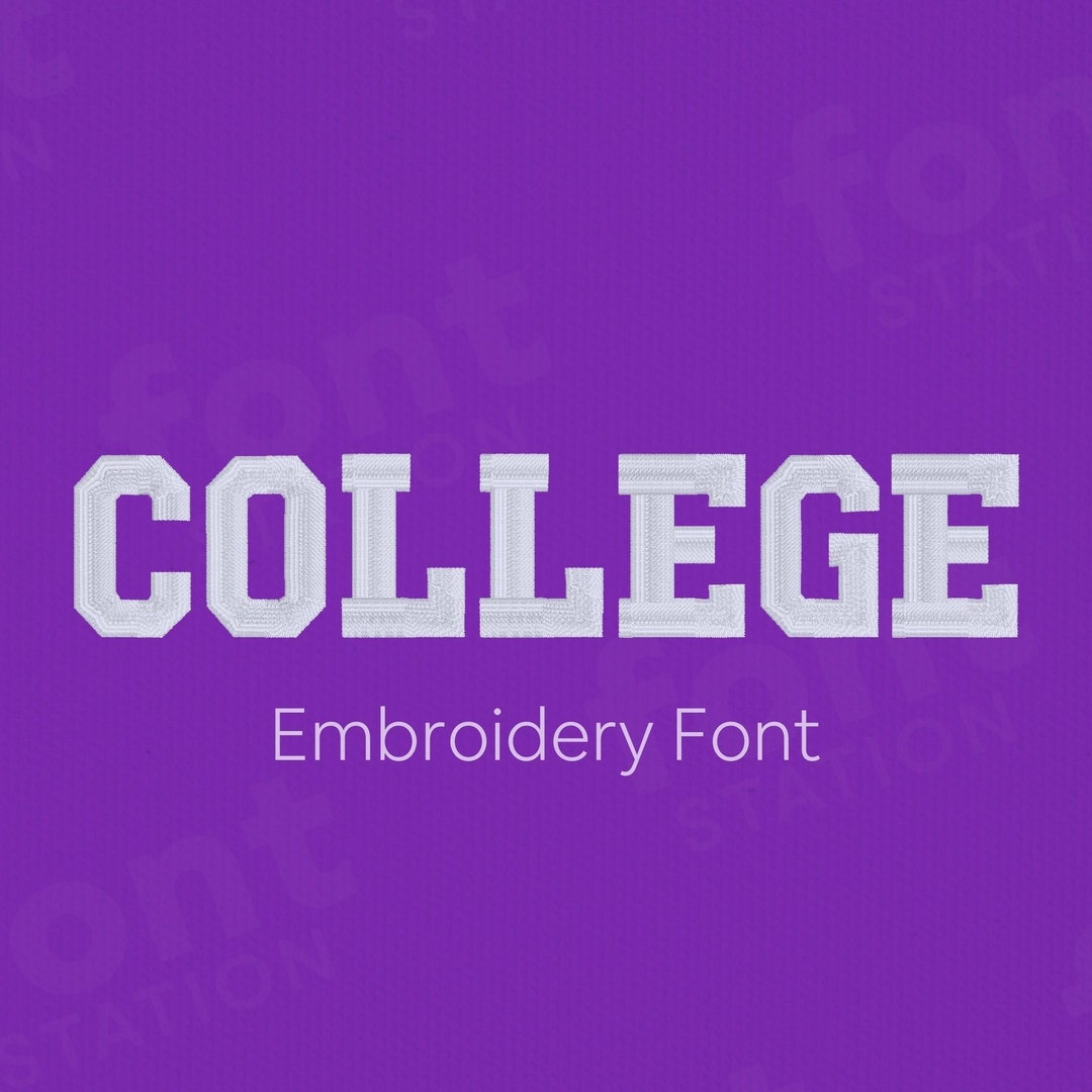 College Embroidery Font - 10 Sizes - BX, PES + 9 Formats - Jersey ...