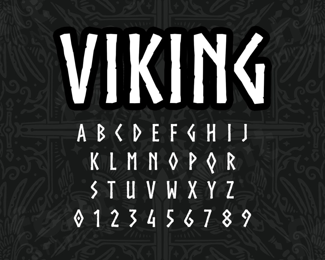 Viking Font Viking SVG Cricut Silhouette Font Old Runes Letters, North ...