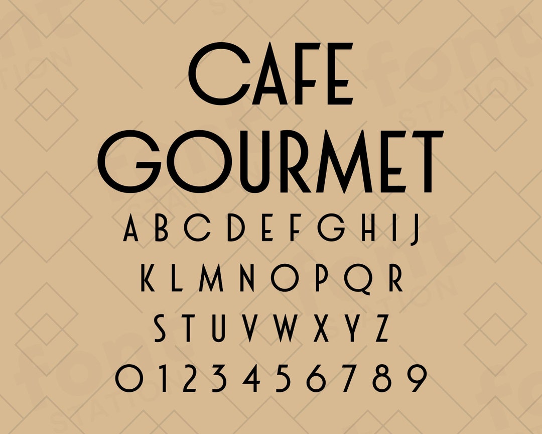 Cafe Gourmet Font - Cafe SVG - Cricut Silhouette Font - Classy French ...