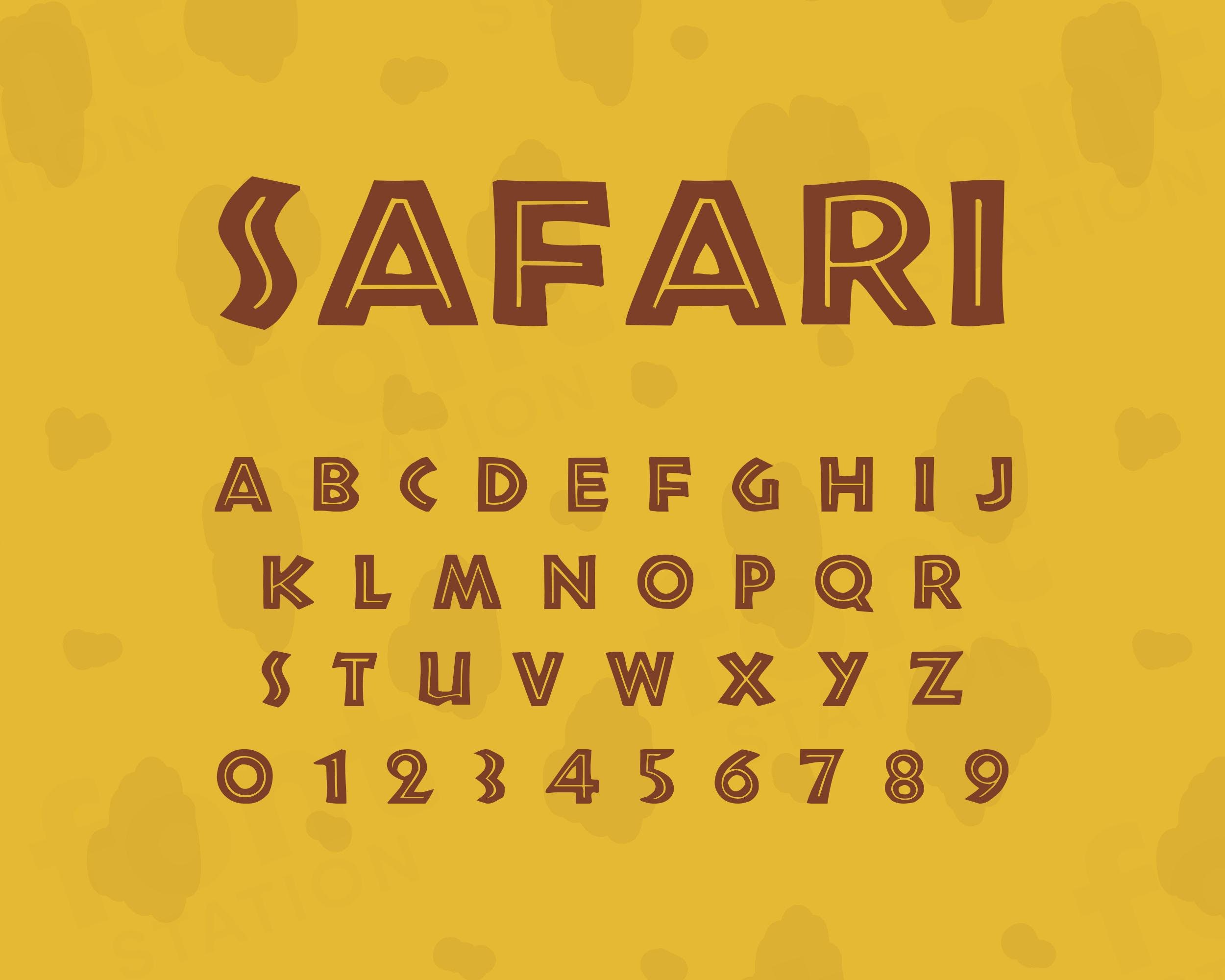 Safari Font - Safari SVG - Africa Jungle Letters, Animals Alphabet ...