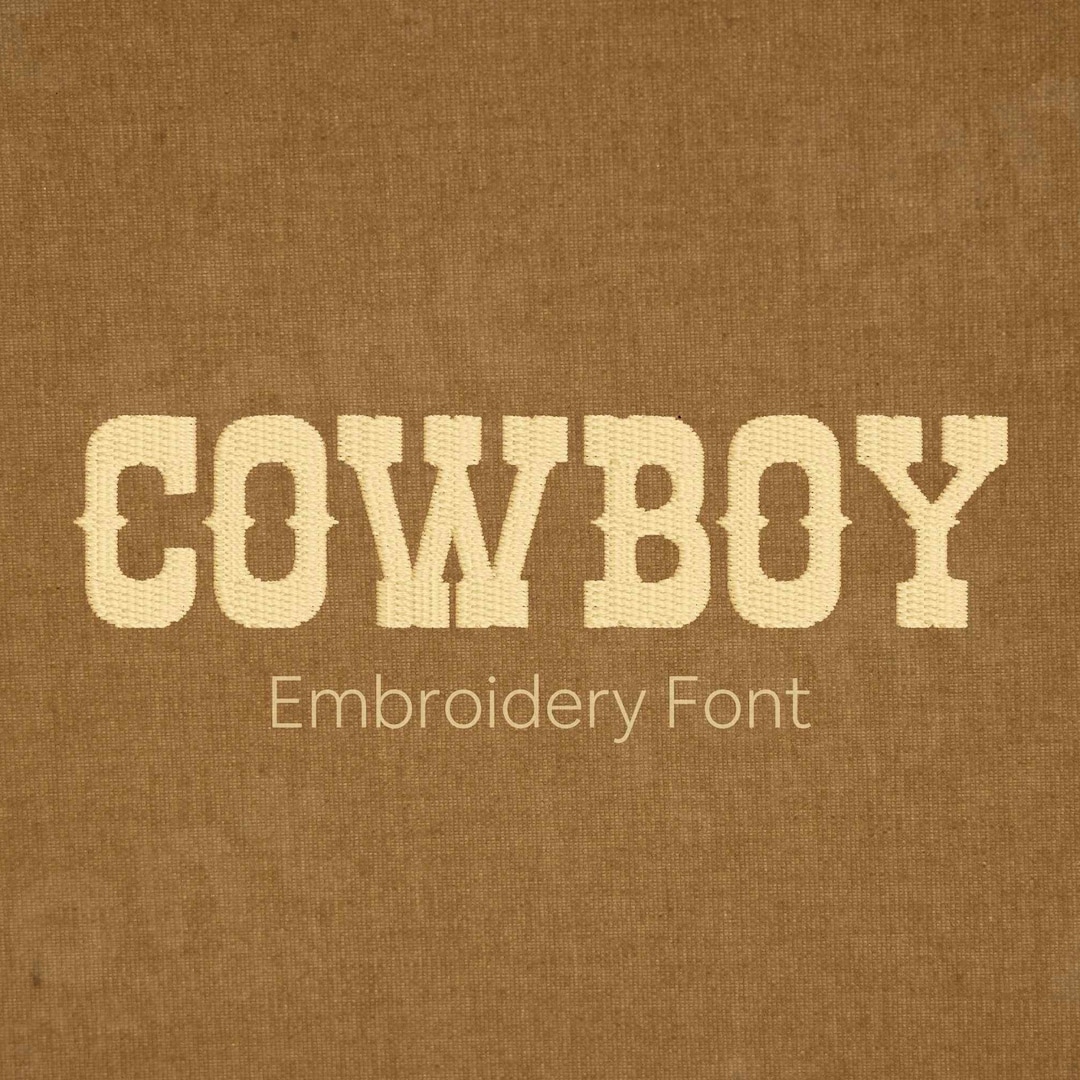 Western Embroidery Font - 4 Sizes - BX, PES + 9 Formats - Cowboy ...