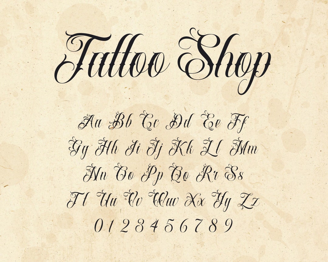 Tattoo Shop Font - Tattoo SVG - Cricut Silhouette Font - Ink Letters ...