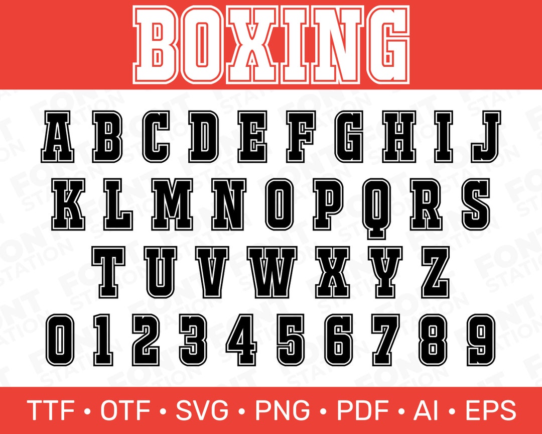 Boxing Font Boxer SVG Cricut Silhouette Font Vintage - Etsy