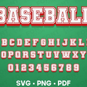 Baseball Letters SVG, PNG, PDF - Baseball Sublimation Text, Varsity ...