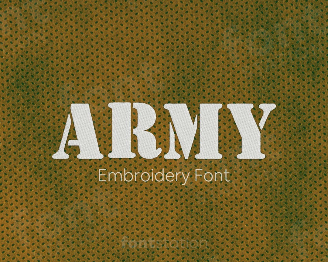 Army Embroidery Font - Stencil Embroidery Letters - Military, Veteran ...