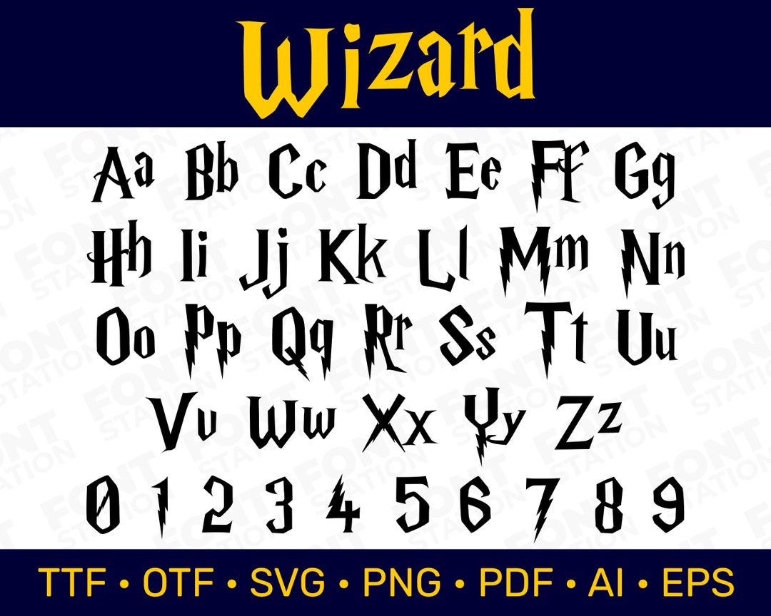 Wizard Font Magic SVG Cricut Silhouette Font Lightning - Etsy