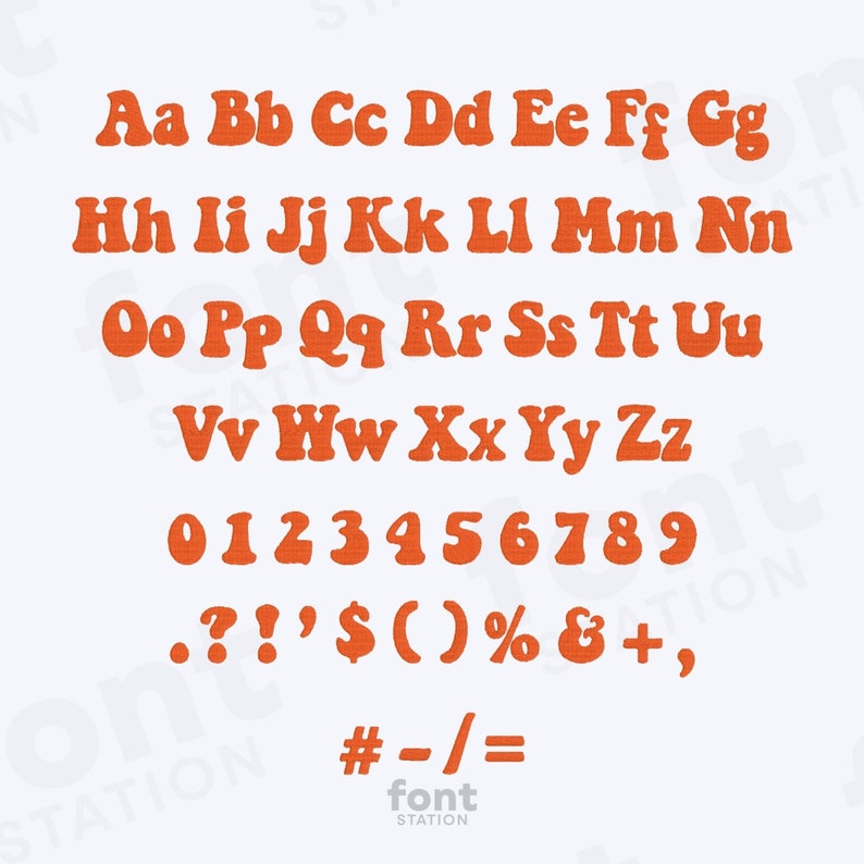 Groovy Embroidery Font - 4 Sizes - BX, PES + 8 Formats - Retro 60s 70s ...
