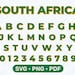 South Africa Letters SVG, PNG South Africa Alphabet, Springboks Rugby ...