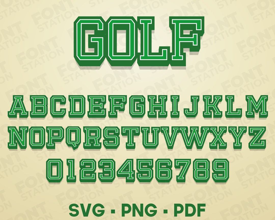 Golf Letters SVG, PNG - Golf Sublimation Text, Varsity Alphabet, Team ...
