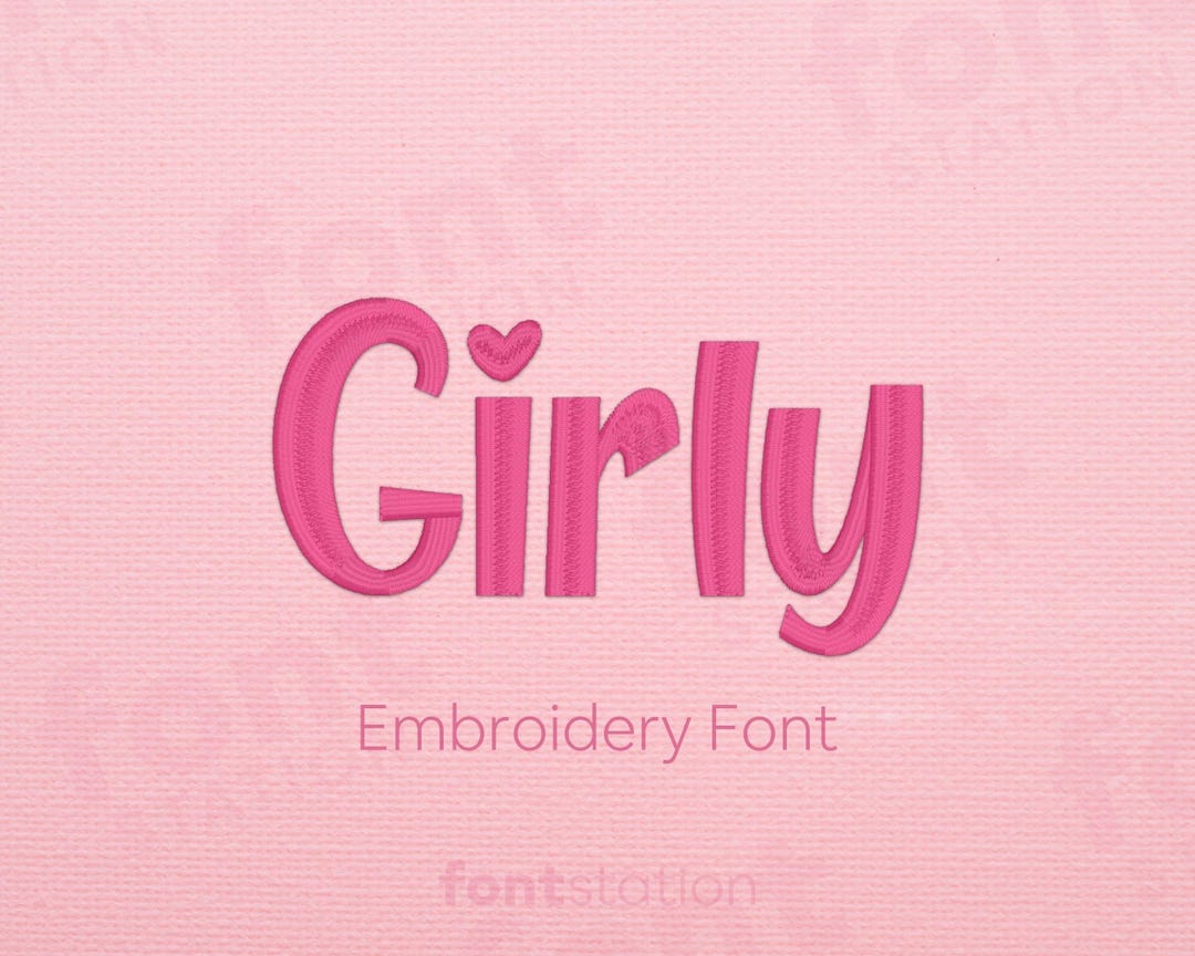 Girly Embroidery Font - Princess Embroidery Letters - Cursive, Script ...