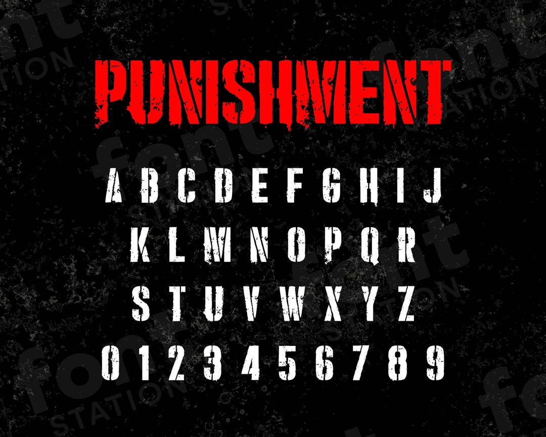 Punishment Font - Punishment SVG - Cricut Silhouette Font - Revenge ...