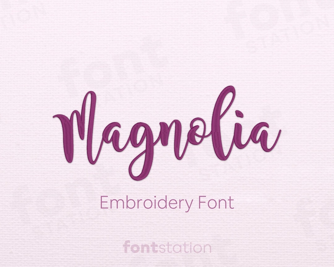 Magnolia Sky Embroidery Font - Script Embroidery Letters - Curly ...