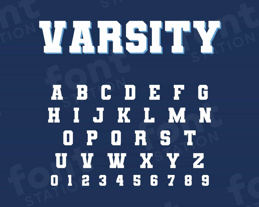 Varsity Sports Font - Football Jersey SVG - Cricut Silhouette Font ...