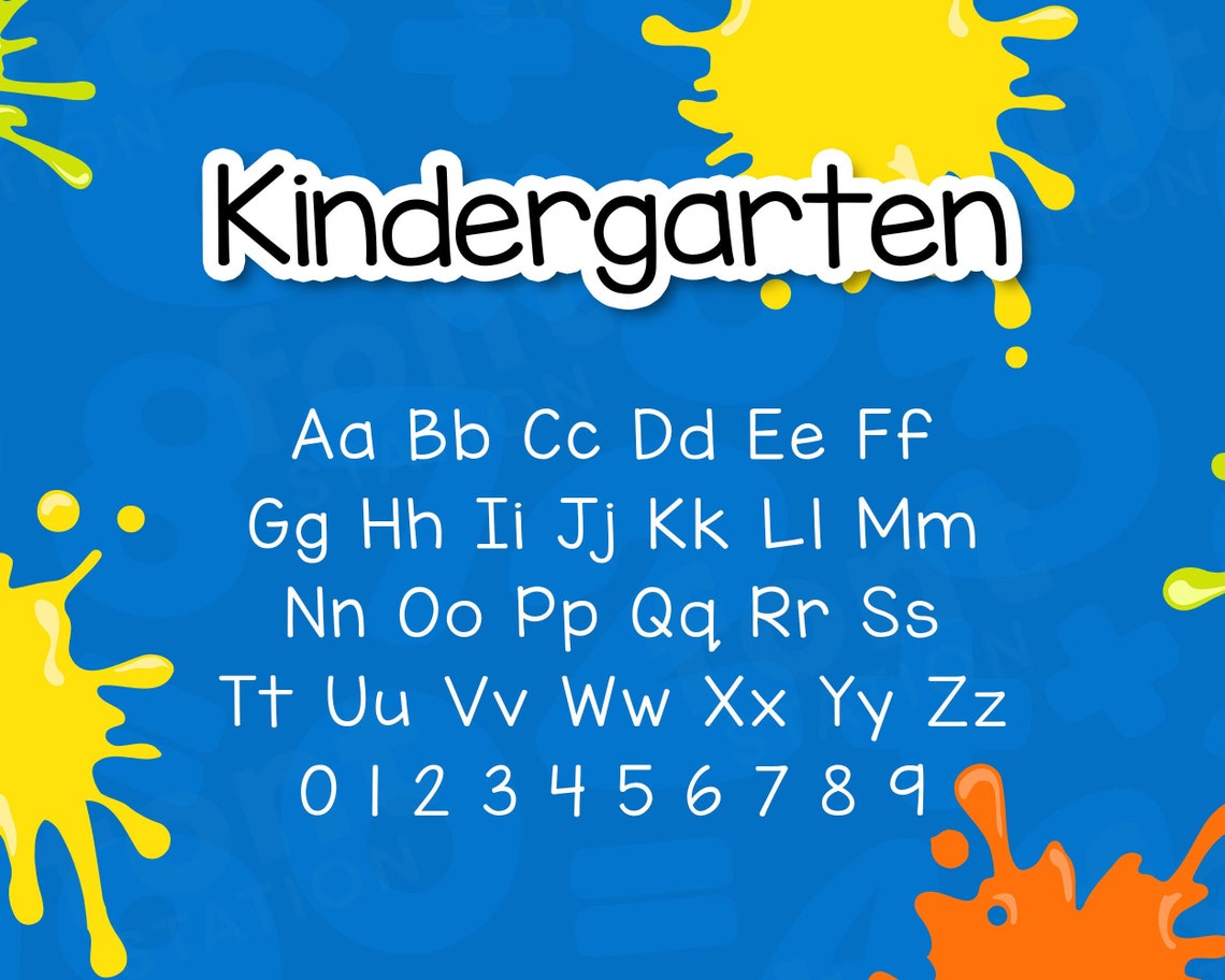 Kindergarten Font - Children Font - Teacher School Letters SVG ...