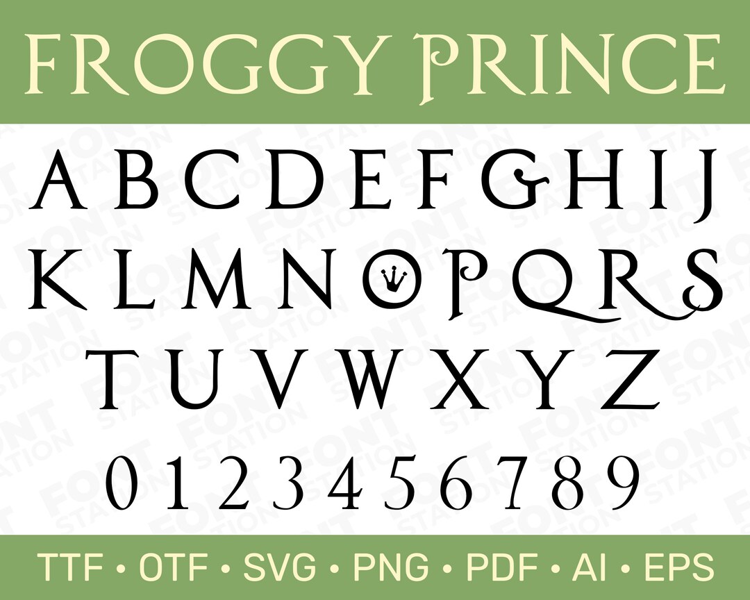 Froggy Prince Font Frog Prince SVG Cricut Silhouette Font - Etsy