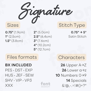 Signature Embroidery Font - Handwritten Embroidery Letters - Cursive ...