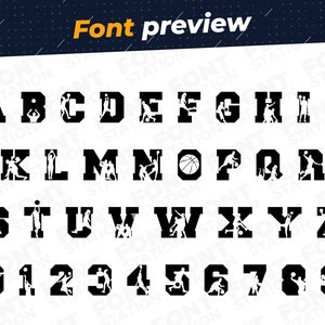 Basketball Font Basket Dunk SVG Cricut Silhouette Font Modern Letters ...