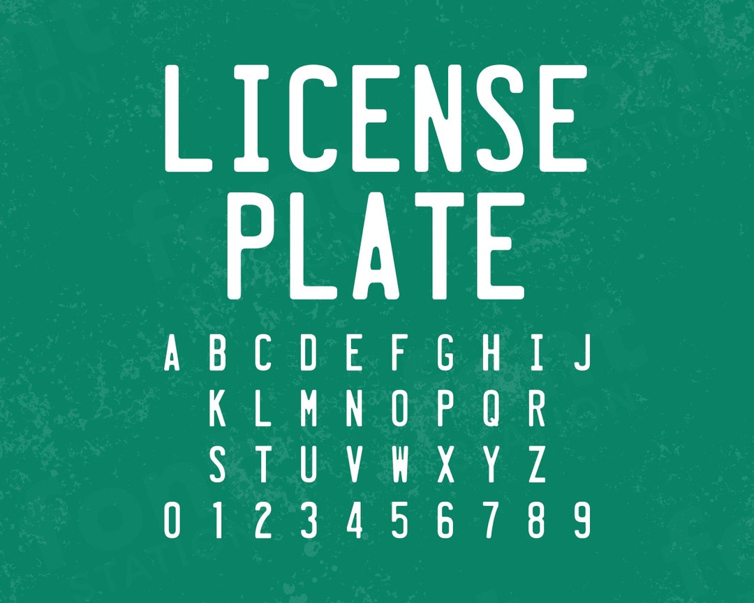 License Plate Font - License Plate SVG - US Cars Letters, Alphabet ...