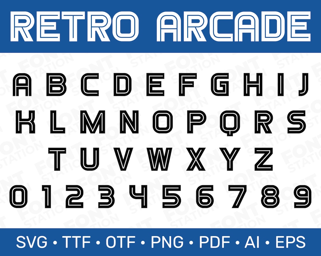 Retro Arcade Font Gamer SVG Cricut Silhouette Font Retro - Etsy