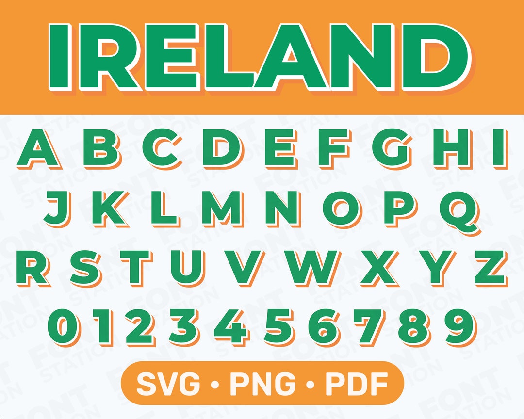 Ireland Letters SVG, PNG - Irish Alphabet, Letters & Numbers, St ...