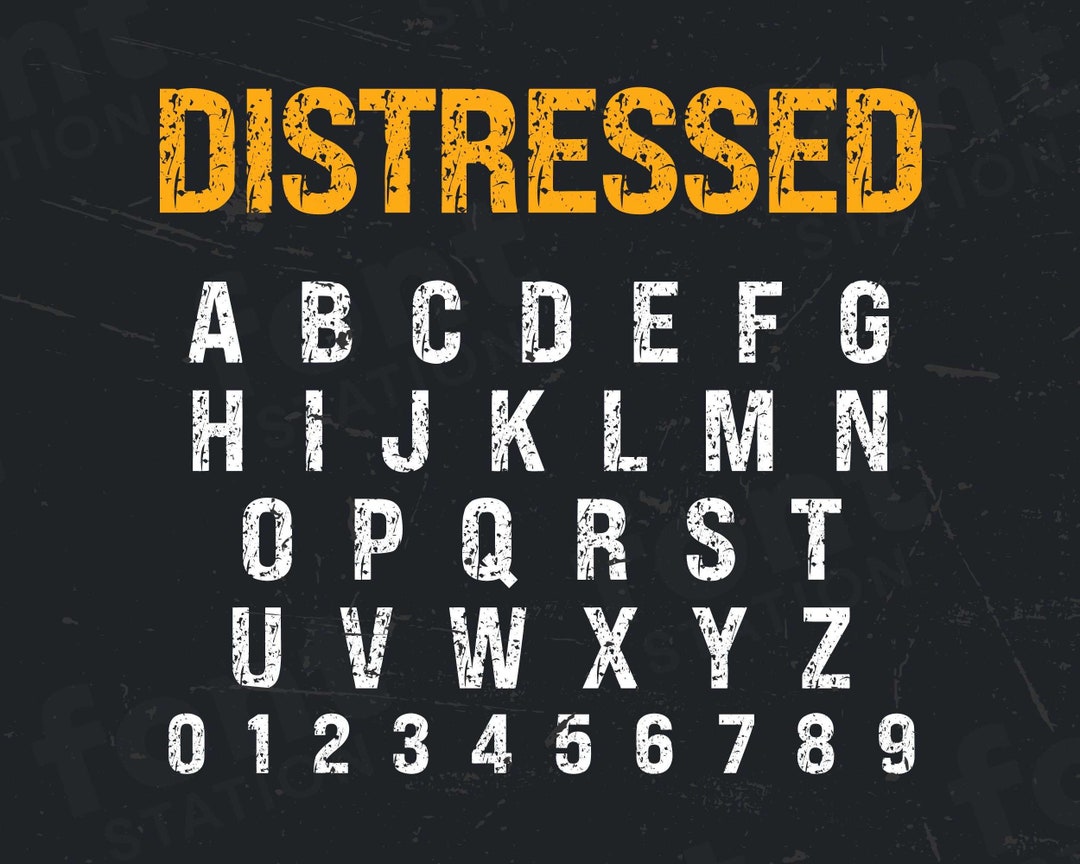 Distressed Font - Grunge SVG - Outdoor Hunting Letters, Rough Alphabet ...