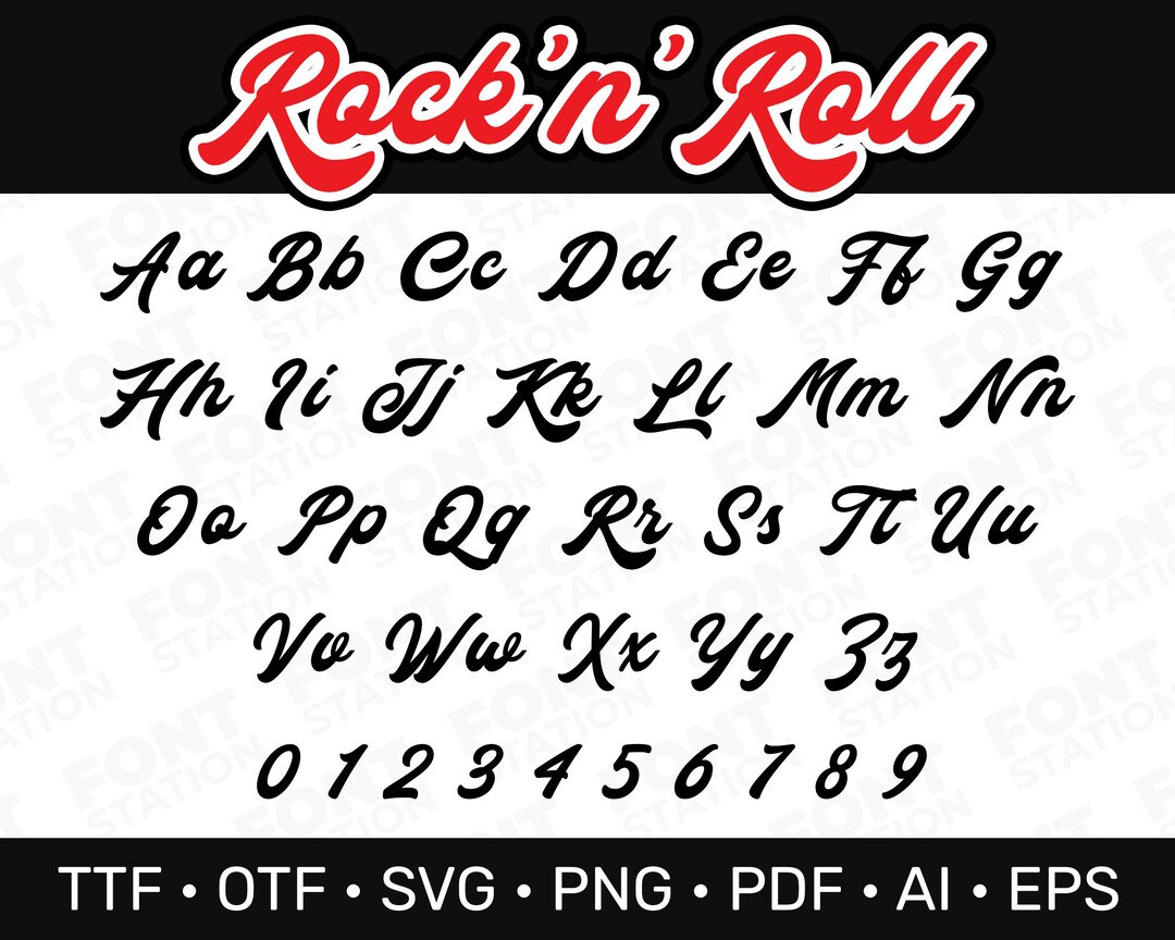 Rock N Roll Font Rock Music SVG Cricut Silhouette Font - Etsy