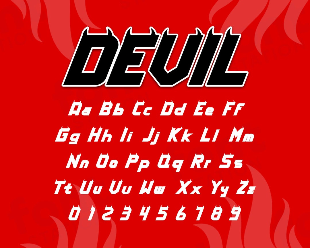Devil Font Devil SVG Cricut Silhouette Font Hell Imp Letters, Horror ...