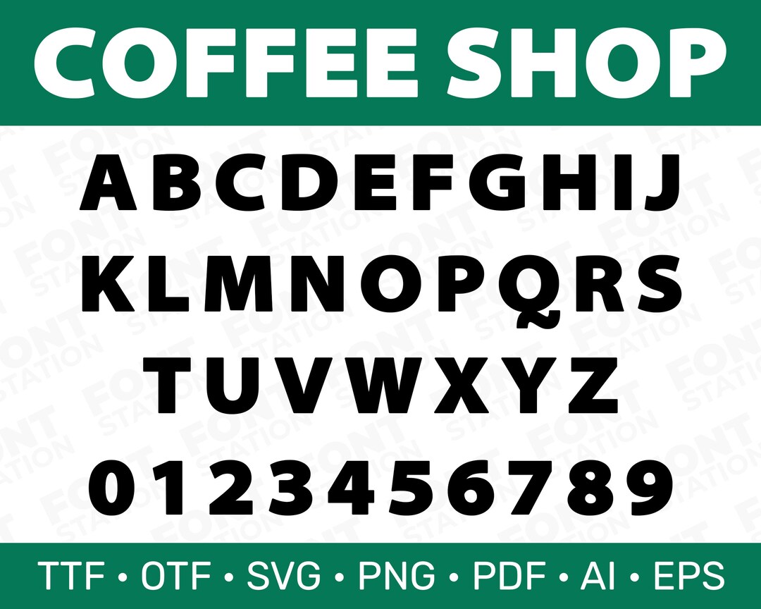 Coffee Shop Font Coffee SVG Cricut Silhouette Font - Etsy