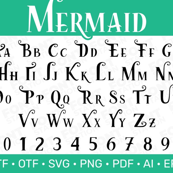 Mermaid Font - Etsy