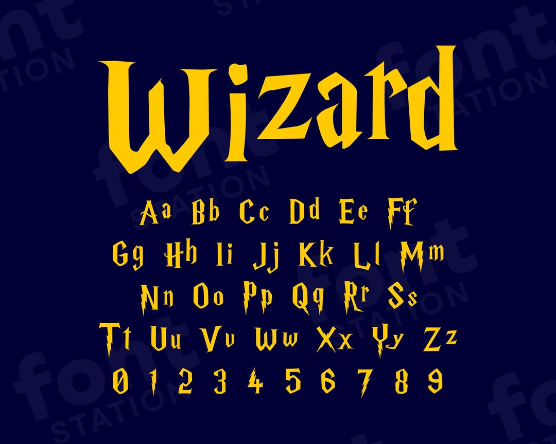 Wizard Font Magic SVG Cricut Silhouette Font Lightning Magical Letters ...