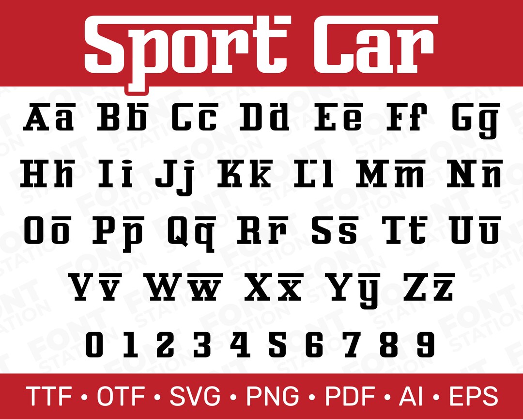 Sport Car Font Racing SVG Cricut Silhouette Font - Etsy