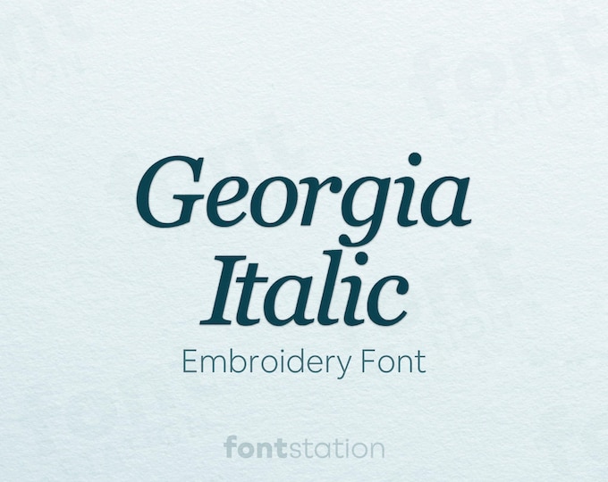 Georgia Italic Embroidery Font - Elegant & Italic Serif Letters ...