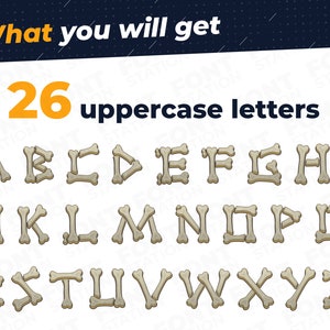 Bones Letters SVG, PNG - Skeleton Alphabet, Halloween Lettering, Skull ...