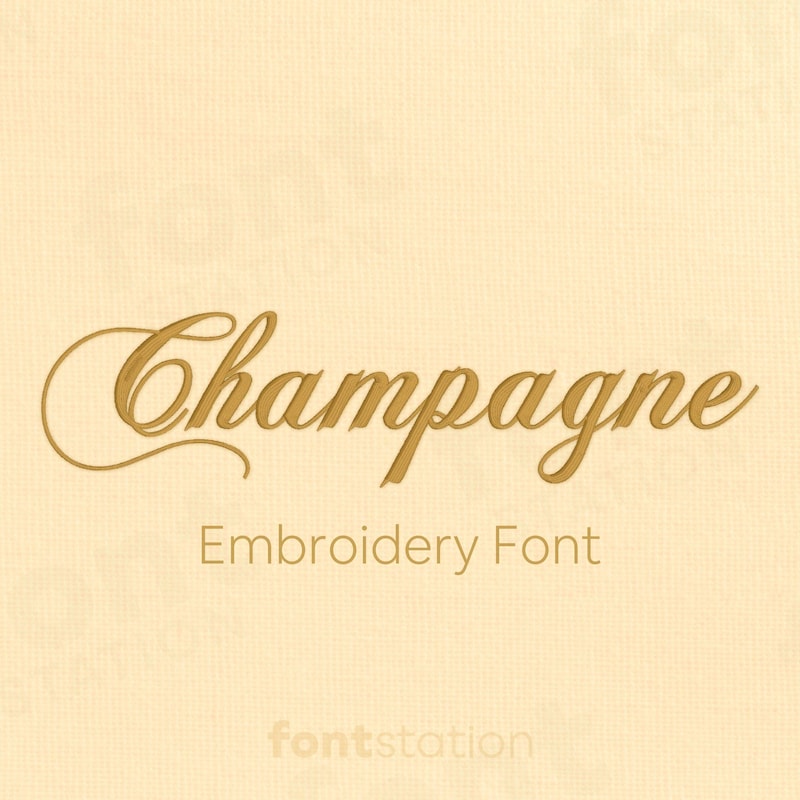 Embroidery Font Champagne - Etsy