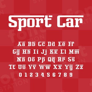 Sport Car Font Racing SVG Cricut Silhouette Font Scuderia Letters ...