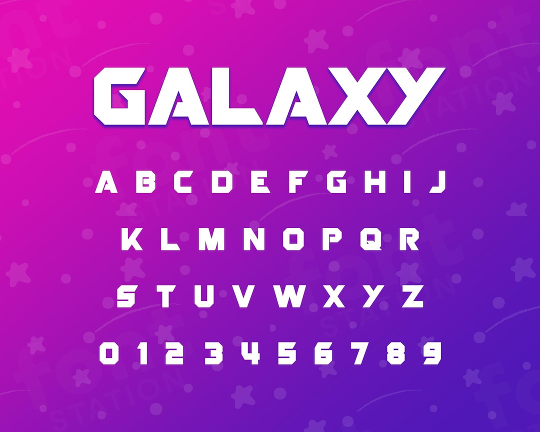 Galaxy Font - Galaxy SVG - Cricut Silhouette Font - Astronomy, Stars ...